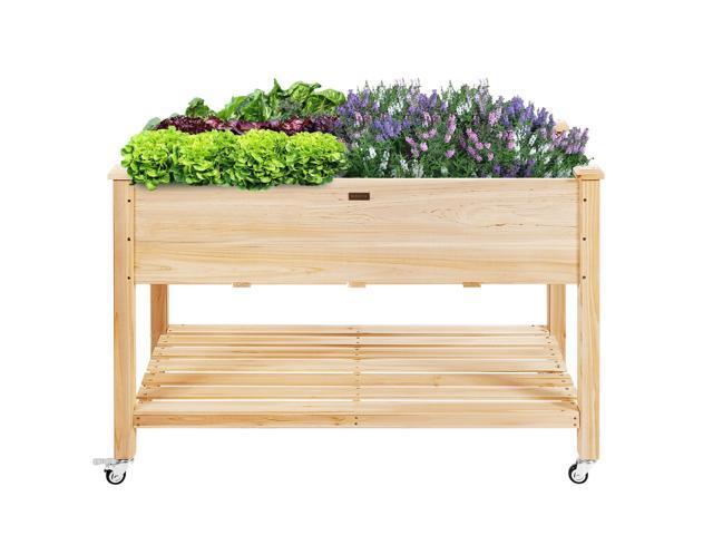 Click here for SlickBlue Wood Elevated Planter Bed with Lockable... prices