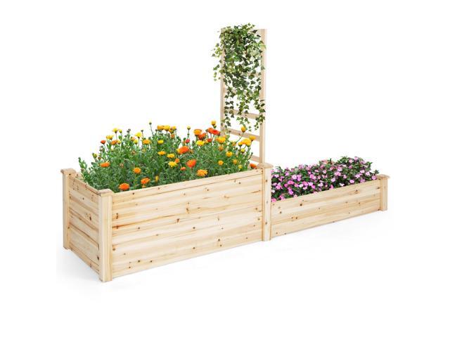 Click here for SlickBlue Raised Garden Bed with Trellis-Natural prices