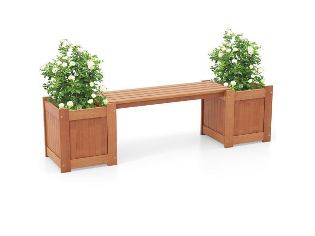 Click here for SlickBlue Hardwood Planter Box with Bench for Gard... prices