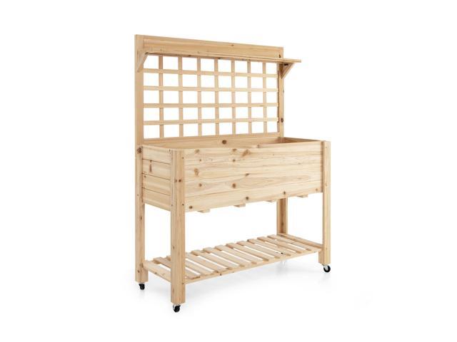 Click here for SlickBlue Wooden Raised Garden Bed with Wheels Tre... prices