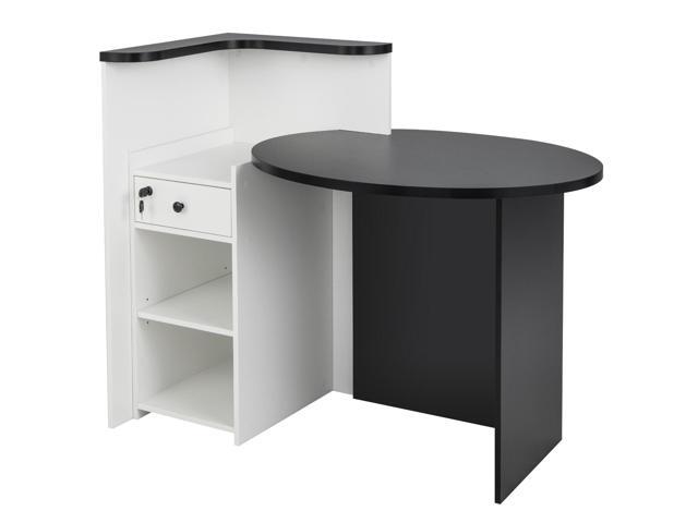 Click here for SlickBlue Front Reception Office Desk with Open Sh... prices