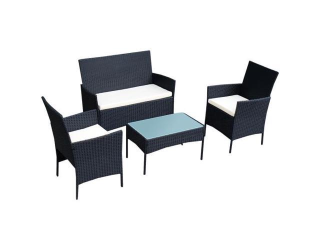 Click here for SlickBlue 4 pcs Outdoor Rattan Wicker Cushioned Se... prices