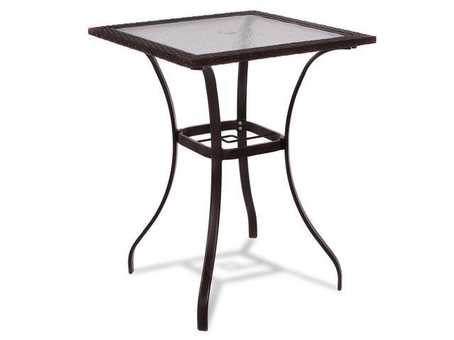 Click here for SlickBlue 28.5 Inch Outdoor Patio Square Glass Top... prices