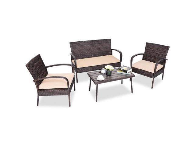 Click here for SlickBlue 4 pcs Table Sofa Furniture Set with Cush... prices