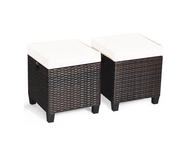 Click here for SlickBlue 2 Pieces Patio Rattan Ottoman Set with R... prices