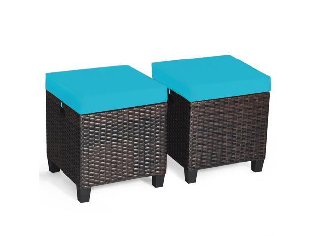 Click here for SlickBlue 2 Pieces Patio Rattan Ottoman Set with R... prices