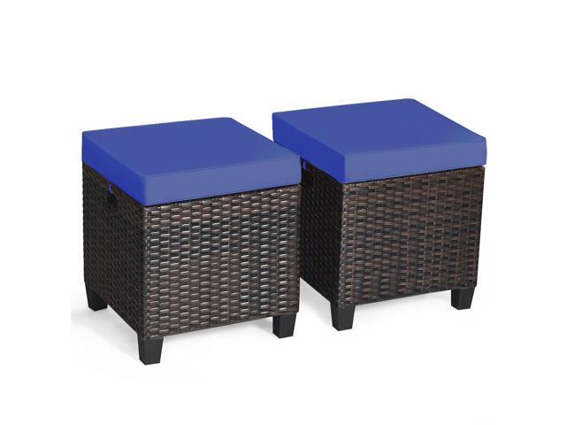 Click here for SlickBlue 2 Pieces Patio Rattan Ottoman Set with R... prices