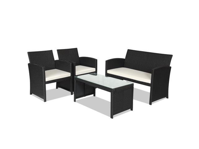 Click here for SlickBlue 4 Pieces Rattan Patio Furniture Set with... prices
