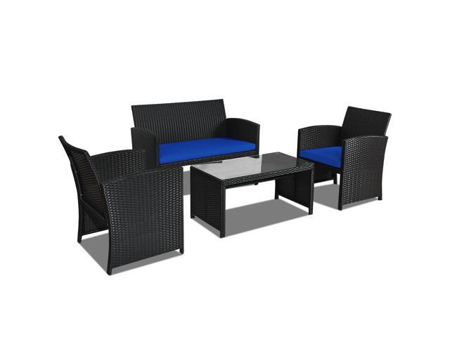 Click here for SlickBlue 4 Pieces Rattan Patio Furniture Set with... prices