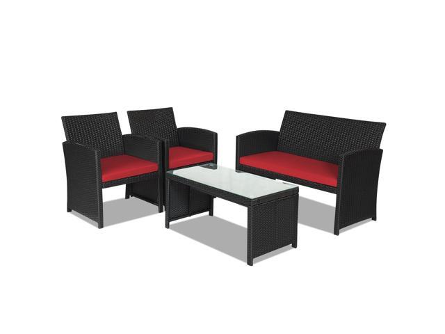 Click here for SlickBlue 4 Pieces Rattan Patio Furniture Set with... prices