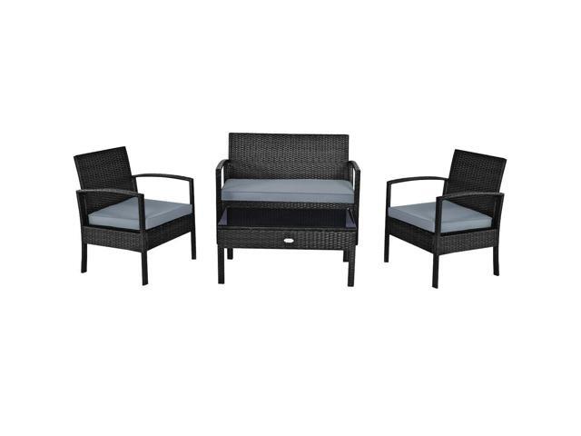 Click here for SlickBlue 4 Pieces Patio Rattan Cushioned Furnitur... prices