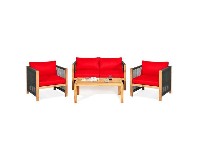 Click here for SlickBlue 4 Pieces Acacia Wood Outdoor Patio Furni... prices