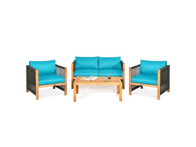 Click here for SlickBlue 4 Pieces Acacia Wood Outdoor Patio Furni... prices