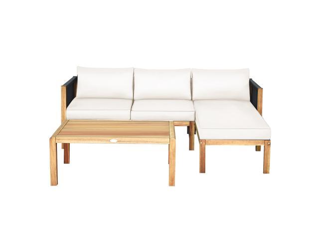 Click here for SlickBlue 3 Pieces Patio Acacia Wood Sofa Furnitur... prices