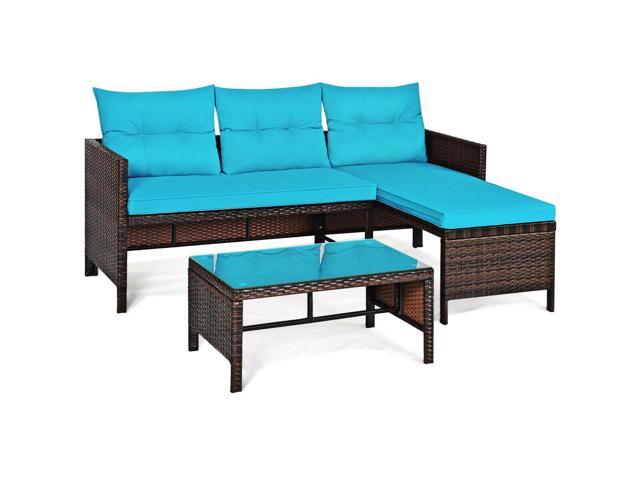 Click here for SlickBlue 3 Pieces Patio Wicker Rattan Sofa Set prices