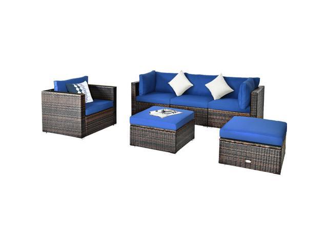 Click here for SlickBlue 6 Pcs Patio Rattan Furniture Set with Se... prices