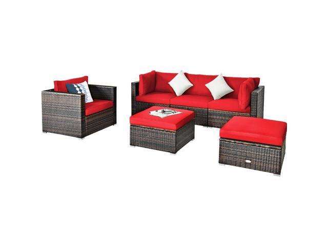 Click here for SlickBlue 6 Pcs Patio Rattan Furniture Set with Se... prices