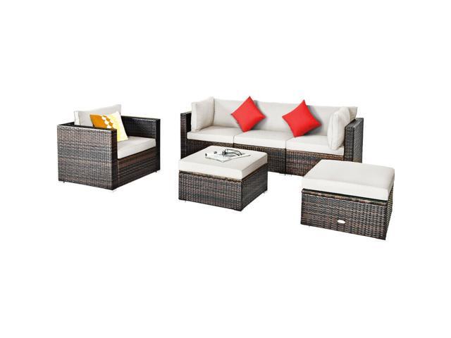 Click here for SlickBlue 6 Pcs Patio Rattan Furniture Set with Se... prices