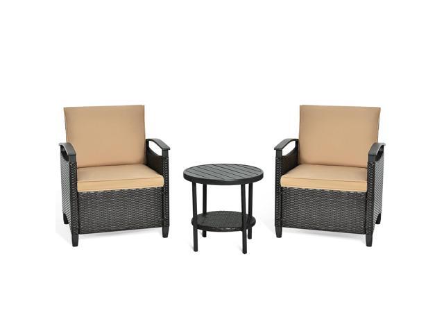 Click here for SlickBlue 3 Pieces Patio Rattan Furniture Set Cush... prices