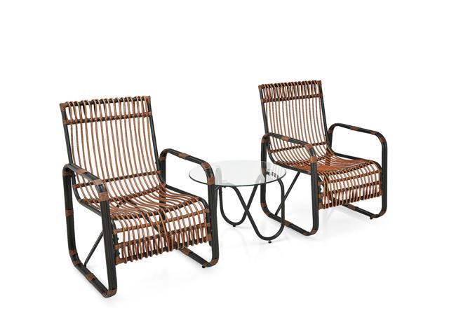Click here for SlickBlue 3 Pieces Patio Rattan Furniture Set with... prices