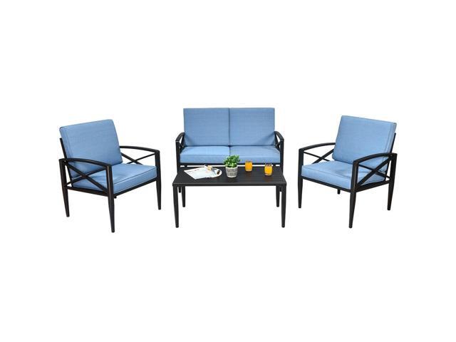 Click here for SlickBlue 4 Pieces Patio Furniture Set Aluminum Fr... prices