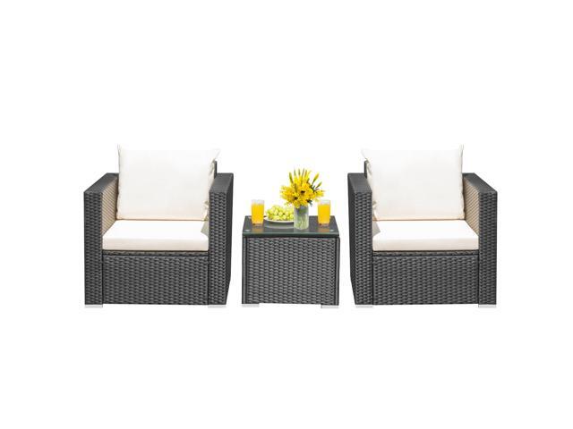 Click here for SlickBlue 3 Pieces Patio Wicker Conversation SetÂ... prices