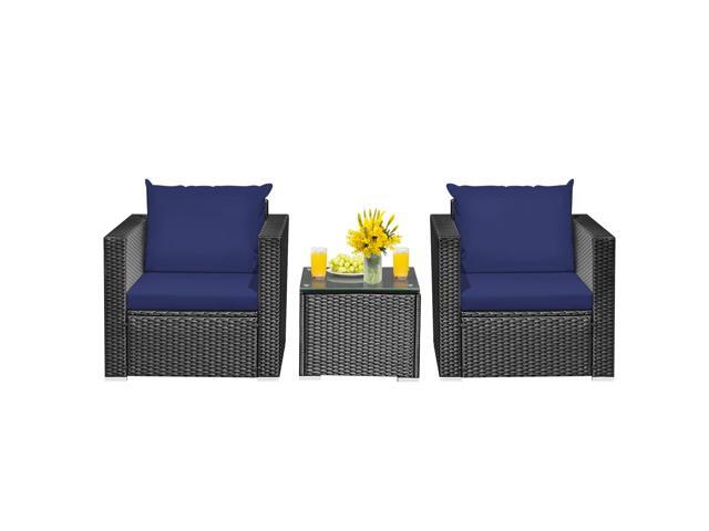 Click here for SlickBlue 3 Pieces Patio Wicker Conversation SetÂ... prices