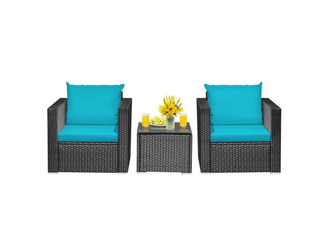 Click here for SlickBlue 3 Pieces Patio Wicker Conversation SetÂ... prices