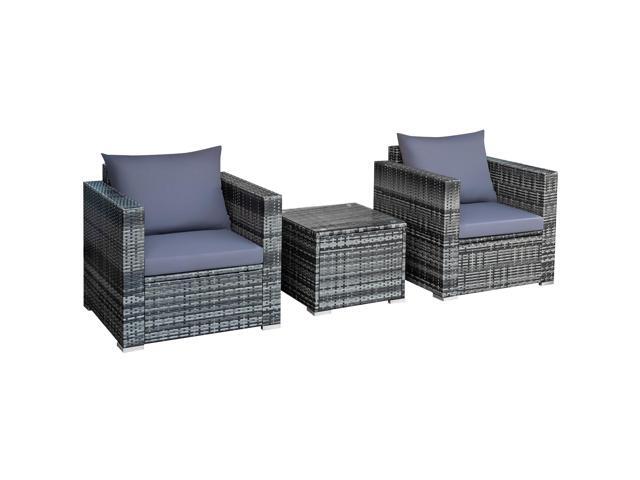 Click here for SlickBlue 3 Pieces Patio Rattan Furniture Bistro S... prices