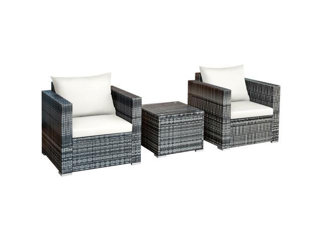 Click here for SlickBlue 3 Pieces Patio Rattan Furniture Bistro S... prices
