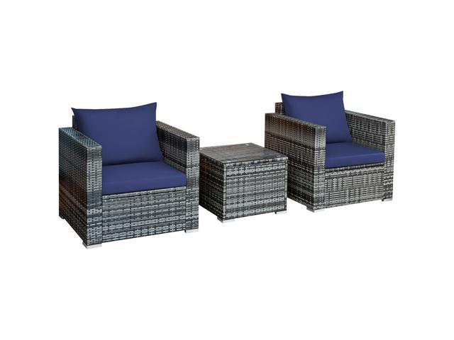 Click here for SlickBlue 3 Pieces Patio Rattan Furniture Bistro S... prices