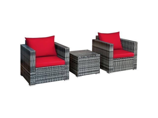 Click here for SlickBlue 3 Pieces Patio Rattan Furniture Bistro S... prices