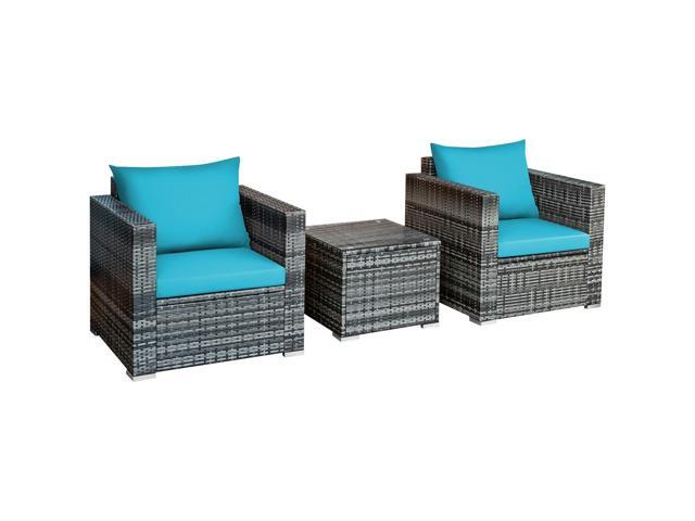 Click here for SlickBlue 3 Pieces Patio Rattan Furniture Bistro S... prices