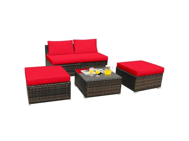 Click here for SlickBlue 5 Pieces Patio Rattan Furniture Set with... prices