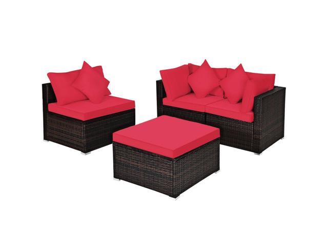 Click here for SlickBlue 4 Pieces Ottoman Garden Patio Rattan Wic... prices