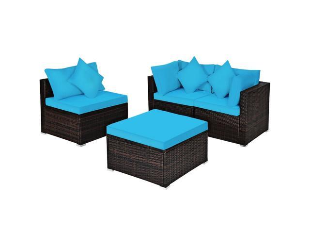 Click here for SlickBlue 4 Pieces Ottoman Garden Patio Rattan Wic... prices