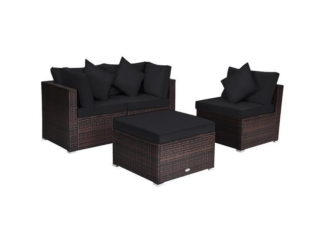 Click here for SlickBlue 4 Pieces Ottoman Garden Patio Rattan Wic... prices