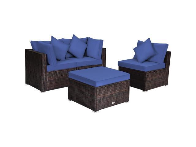 Click here for SlickBlue 4 Pieces Ottoman Garden Patio Rattan Wic... prices