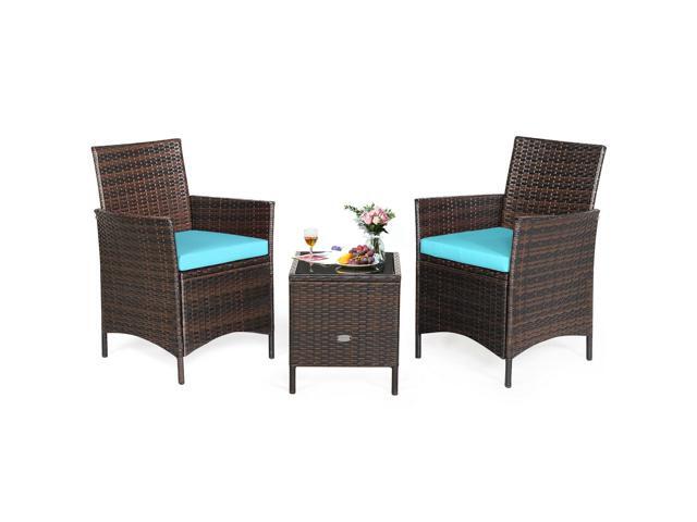 Click here for SlickBlue 3 Pieces Patio Rattan Furniture Set Cush... prices