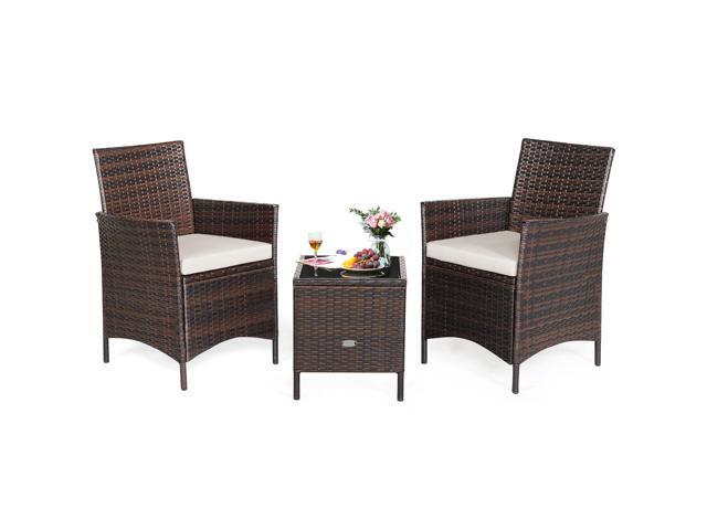 Click here for SlickBlue 3 Pieces Patio Rattan Furniture Set Cush... prices