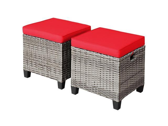 Click here for SlickBlue 2 Pieces Patio Rattan Ottoman Seat with... prices