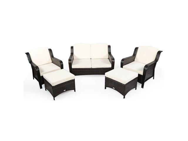 Click here for SlickBlue 5 Pieces Patio Rattan Sofa Set with Cush... prices