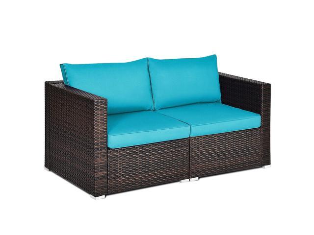 Click here for SlickBlue 2PCS Patio Rattan Sectional Conversation... prices