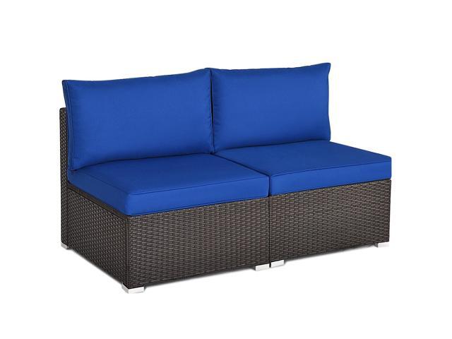 Click here for SlickBlue 2 Pieces Patio Rattan Armless Sofa Set w... prices