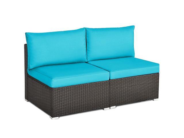 Click here for SlickBlue 2 Pieces Patio Rattan Armless Sofa Set w... prices