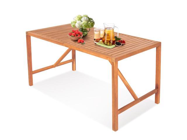 Click here for SlickBlue 55 Inch Patio Rectangular Acacia Wood Di... prices