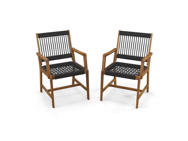 Click here for SlickBlue Set of 2 Patio Acacia Wood Dining Chairs... prices