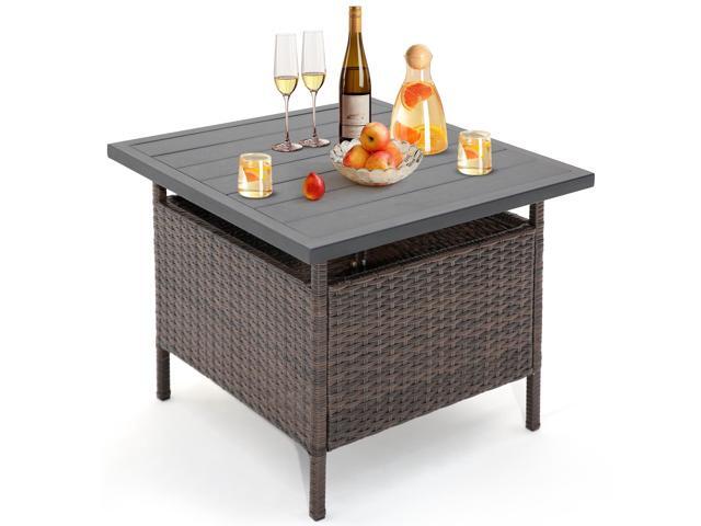 Click here for SlickBlue Patio Square Wicker Side Table with Umbr... prices