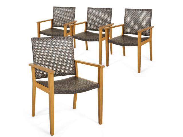 Click here for SlickBlue Set of 4 Outdoor Rattan Chair with Sturd... prices