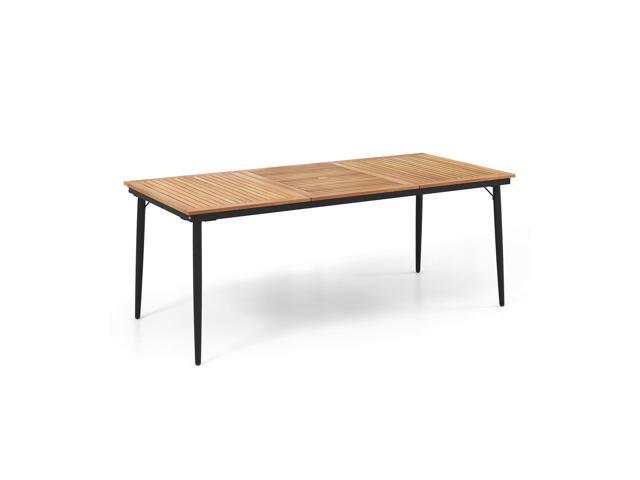Click here for SlickBlue 79 Acacia Wood Outdoor Dining Table for... prices